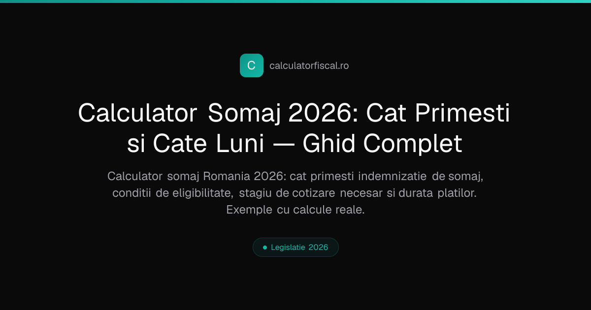 Calculator Somaj 2026: Cat Primesti si Cate Luni — Ghid Complet